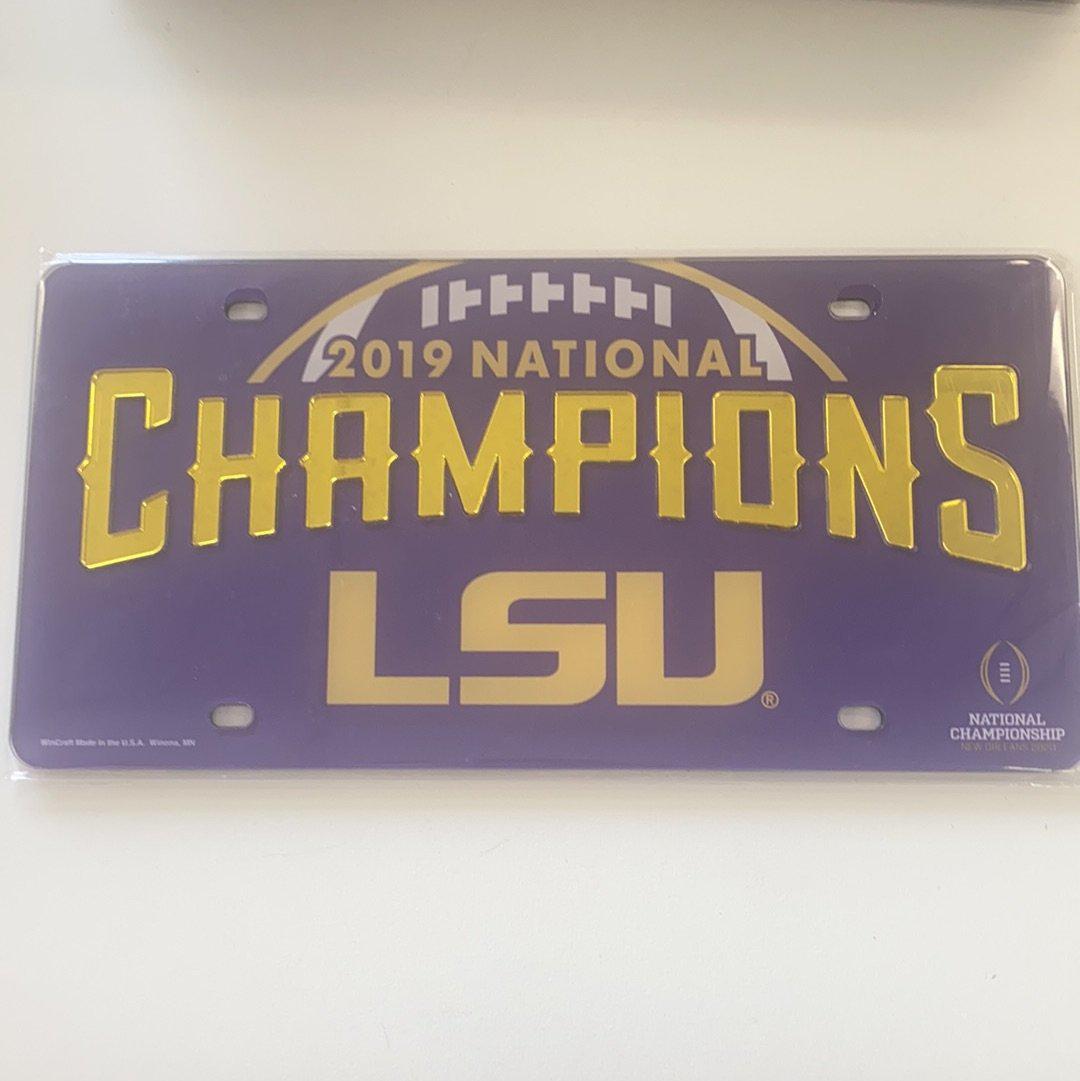 LSU National Champion License Plate exclusive at Tiger Nation